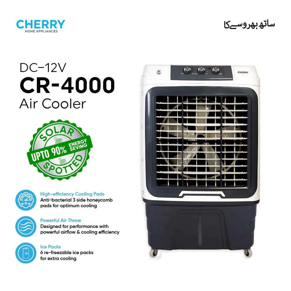 Cherry Room Air Cooler CR-4000 DC Volt 90 Liters Ice Box 3 Bottles ...