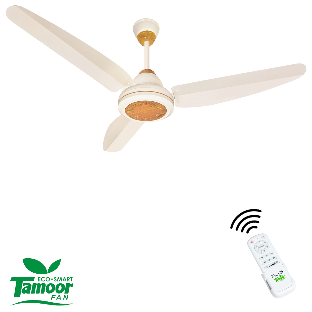 Tamoor Ceiling Fan 30W Diamond Model light wood | Eco-Smart Series 1 Y ...