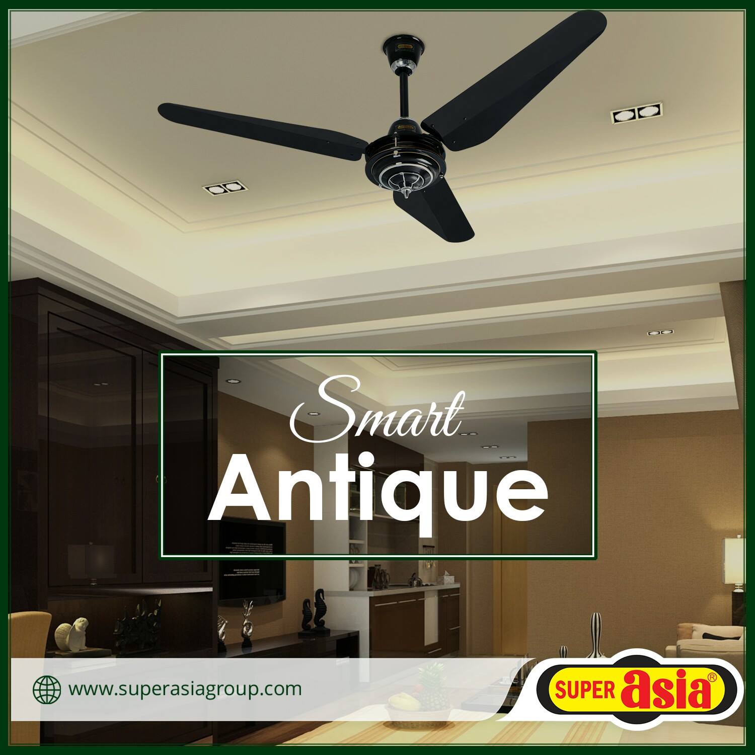 Super Asia Ceiling Fan Smart Antique AC-DC Inverter Fan 56 Inch ...